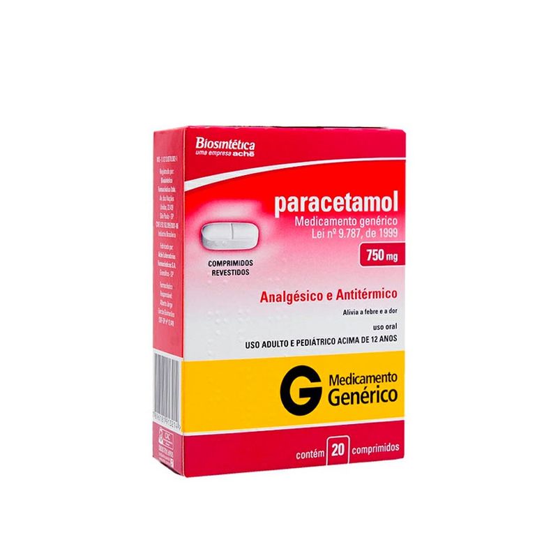 Paracetamol 750mg Genérico Biosintetica | Drogaria Globo - Drogaria Globo