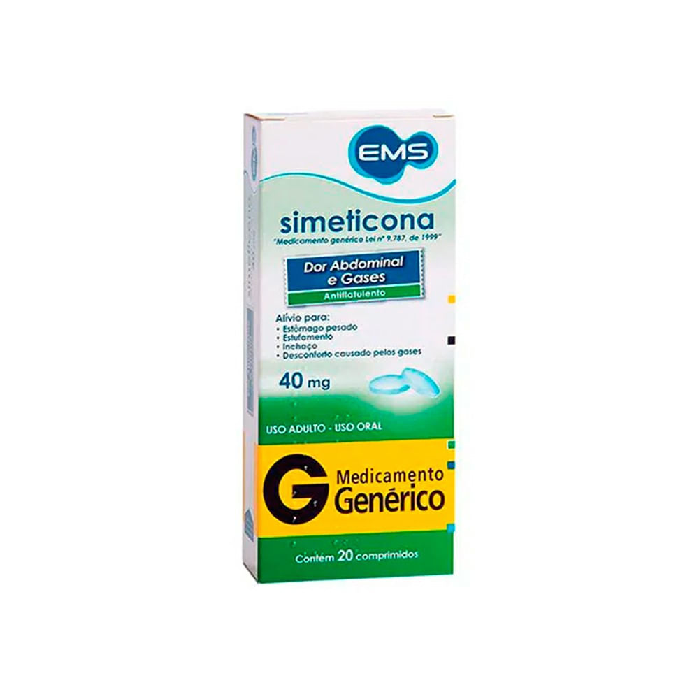 Simeticona 40mg Genérico EMS 20 Comprimidos | Drogaria Globo - Drogaria ...