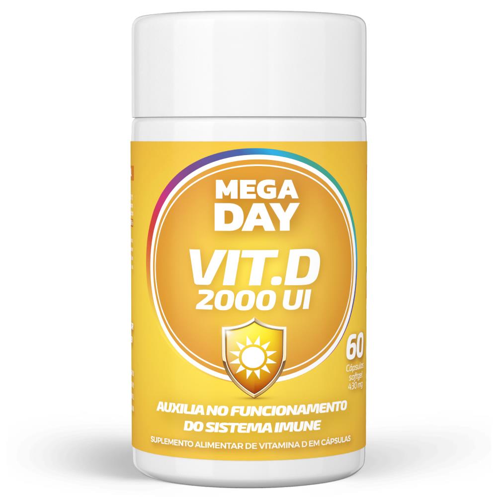 Mega Day Vitamina D 2000Ui 60 Cápsulas | Drogaria Globo - Drogaria Globo