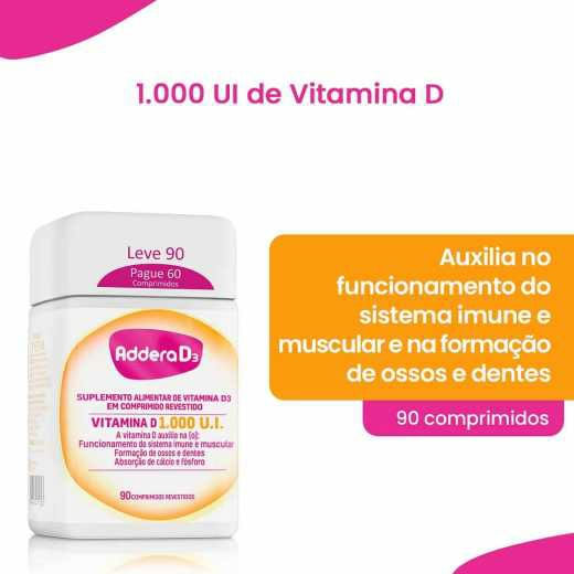 Addera D3 1000Ui 90 Comprimidos | Drogaria Globo - Drogaria Globo