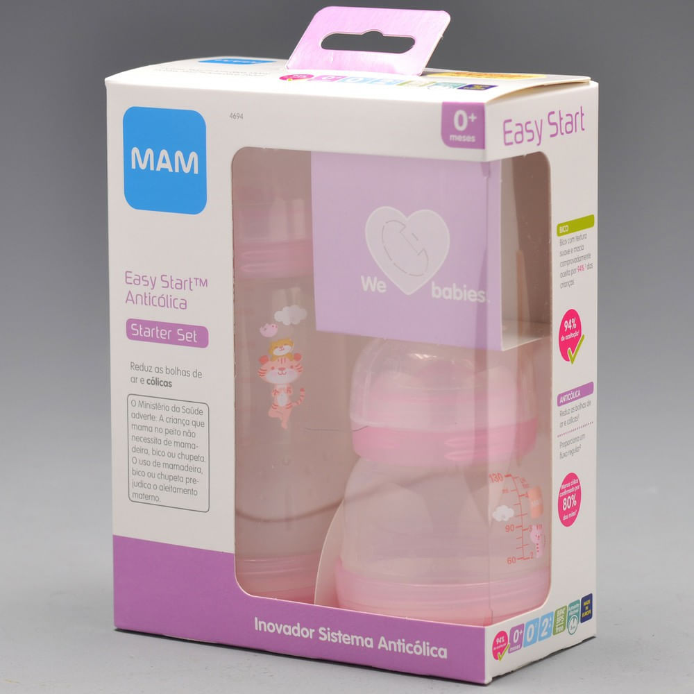 Kit Mamadeira MAM Easy Start Set Rosa|Drogaria Globo - Drogaria Globo
