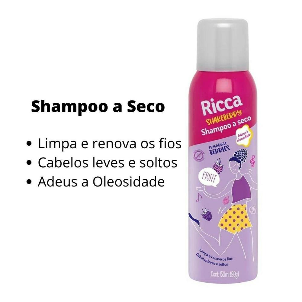 Shampoo a Seco Ricca Shakeberry com 150ml |Drogaria Globo - Drogaria Globo