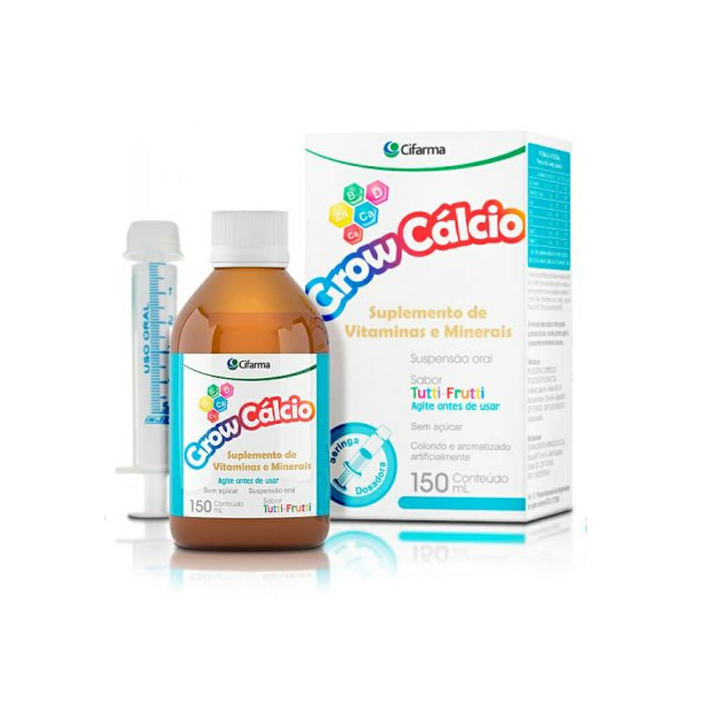 Grow Cálcio Sabor Tutti-Frutti 150ml|Drogaria Globo - Drogaria Globo