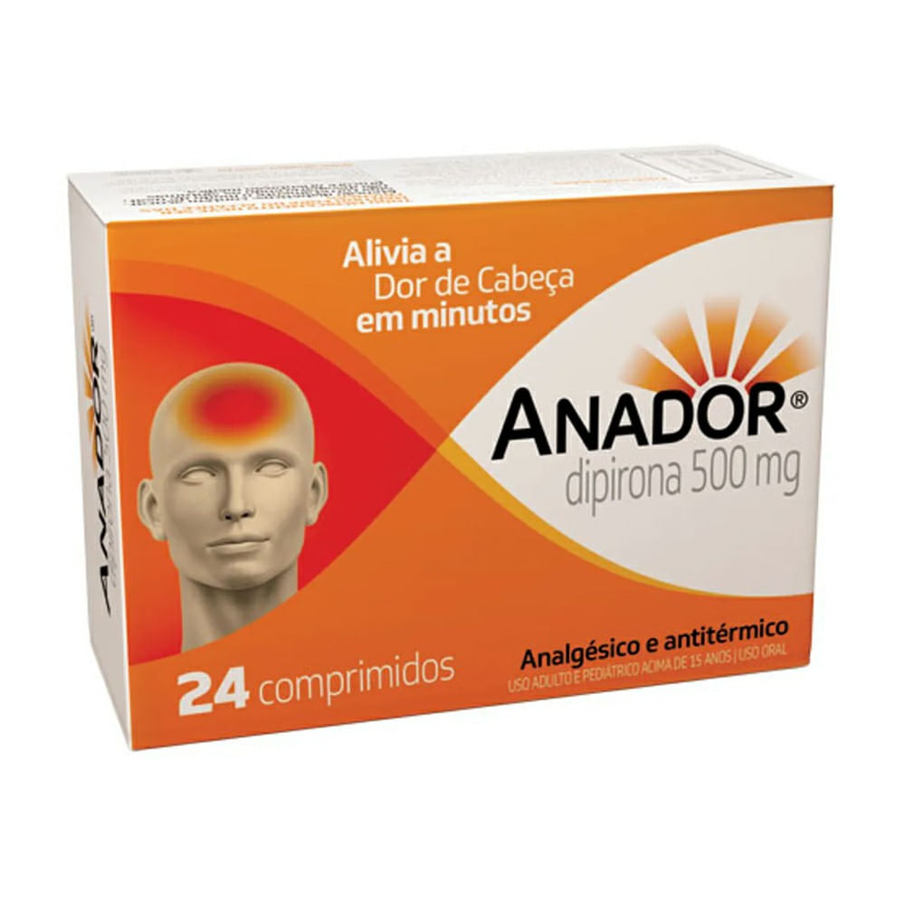 Anador 500mg 24 Comprimidos | Drogaria Globo - Drogaria Globo