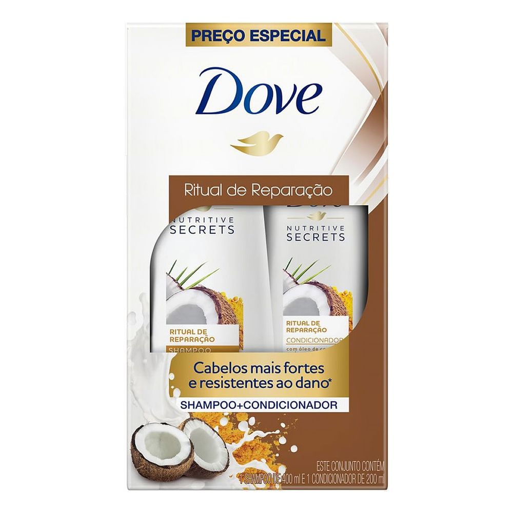 Kit Dove Ritual de Reparação Shampoo 350ml + Condicionador 175ml ...