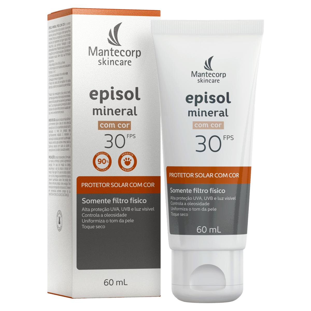 Protetor Solar Episol Color Mineral com Cor FPS 30 60ml | Drogaria Globo - Drogaria Globo