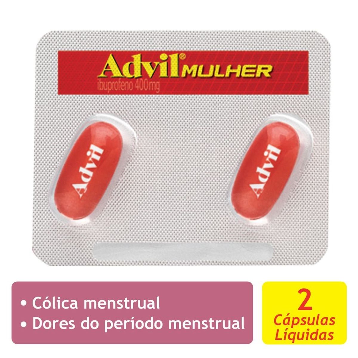 Advil 400mg 2 Cápsulas |Drogaria Globo - Drogaria Globo