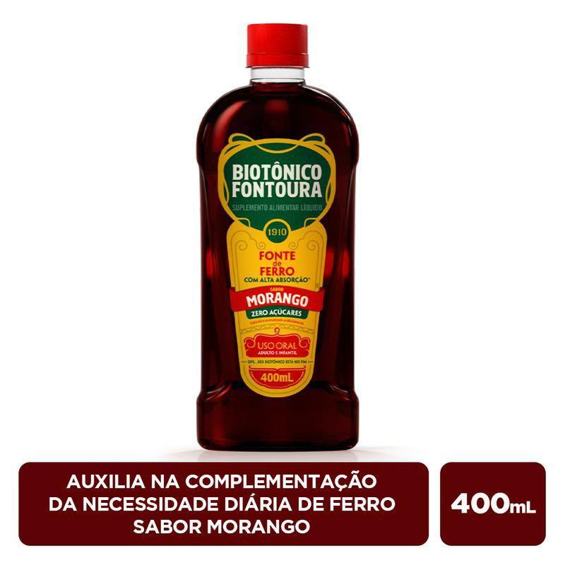 Biotônico Fontoura Sabor Morango 400ml | Drogaria Globo - Drogaria Globo