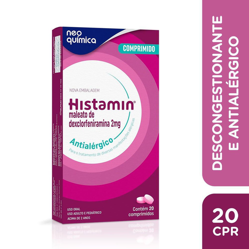 Histamin 2mg 20 Comprimidos | Drogaria Globo - Drogaria Globo